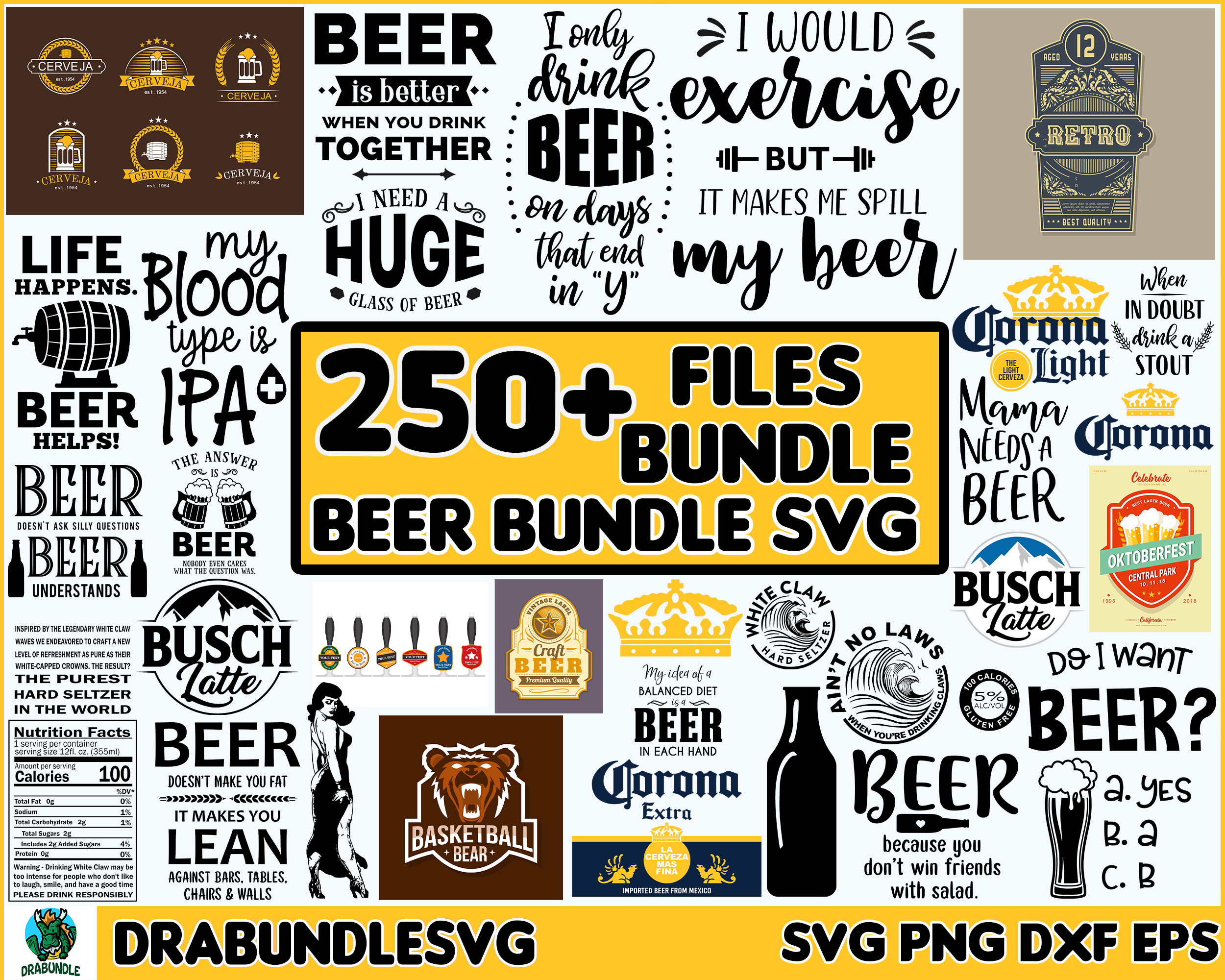 200 Beer SVG Bundle svg, png, eps, dxf digital file, Cut Fil - Inspire ...