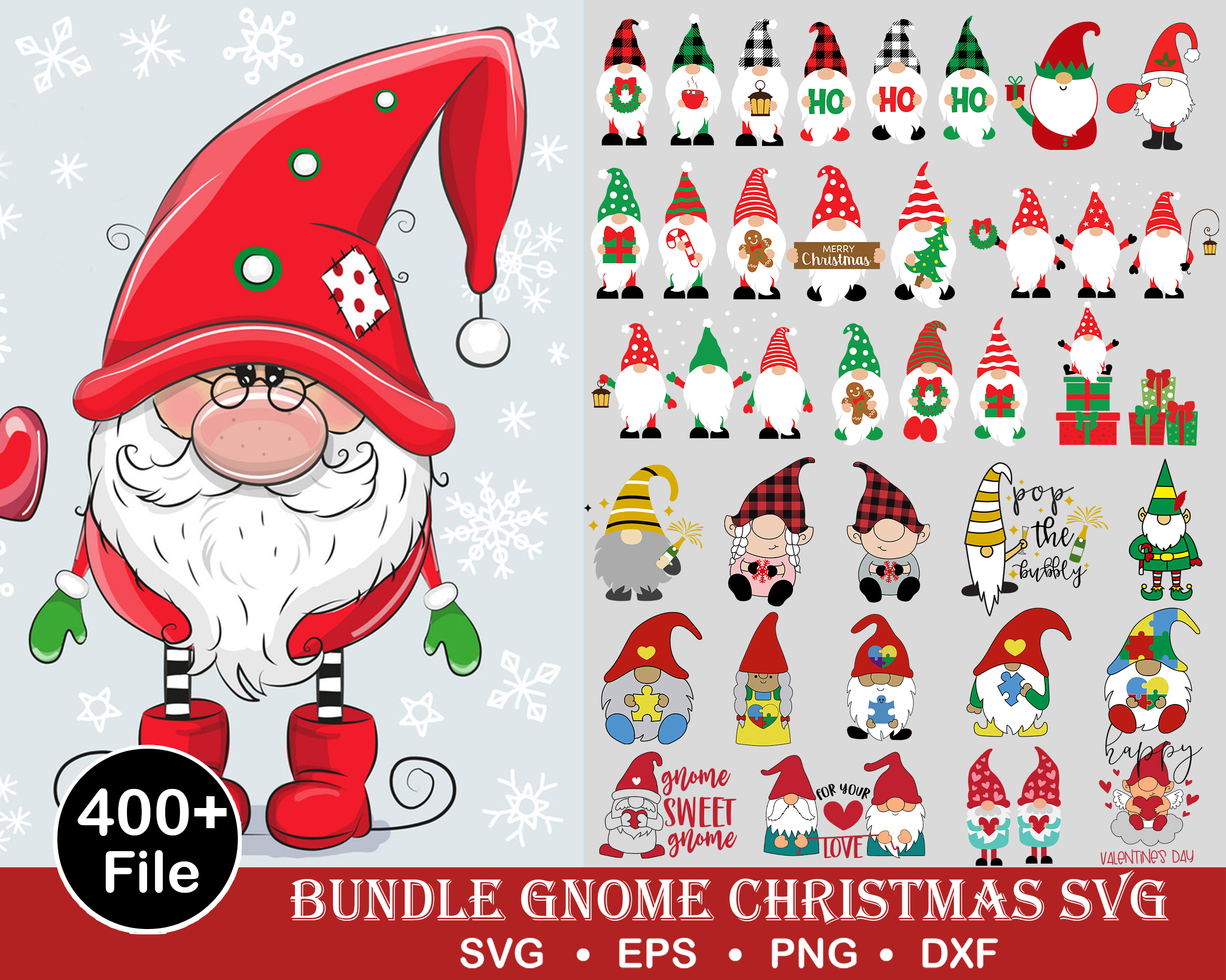 400 Christmas Gnome Svg Bundle, Christmas Svg, Gnomes Svg, G | Inspire ...