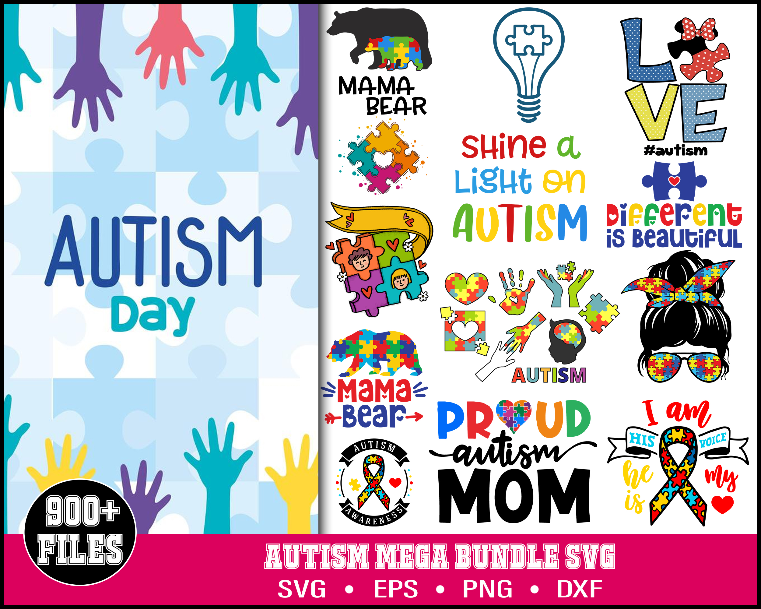 900 Autism SVG Bundle, Autism Svg, Autism Awareness Svg, Aut | Inspire ...