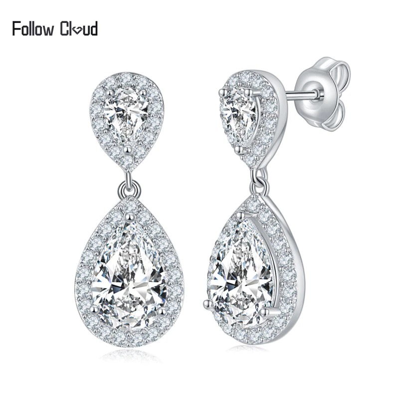 Moissanite Water Drop Stud Earrings for Women Sparkling Diam - Inspire ...