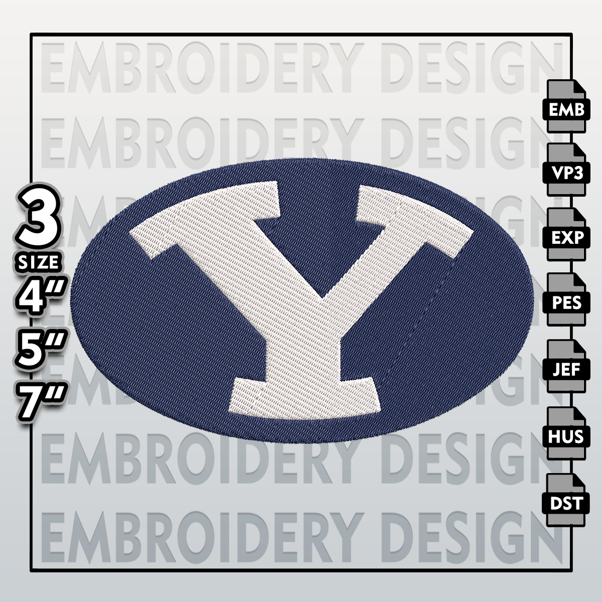 BYU Cougars Embroidery Files, NCAA Logo Embroidery Designs, | Inspire ...