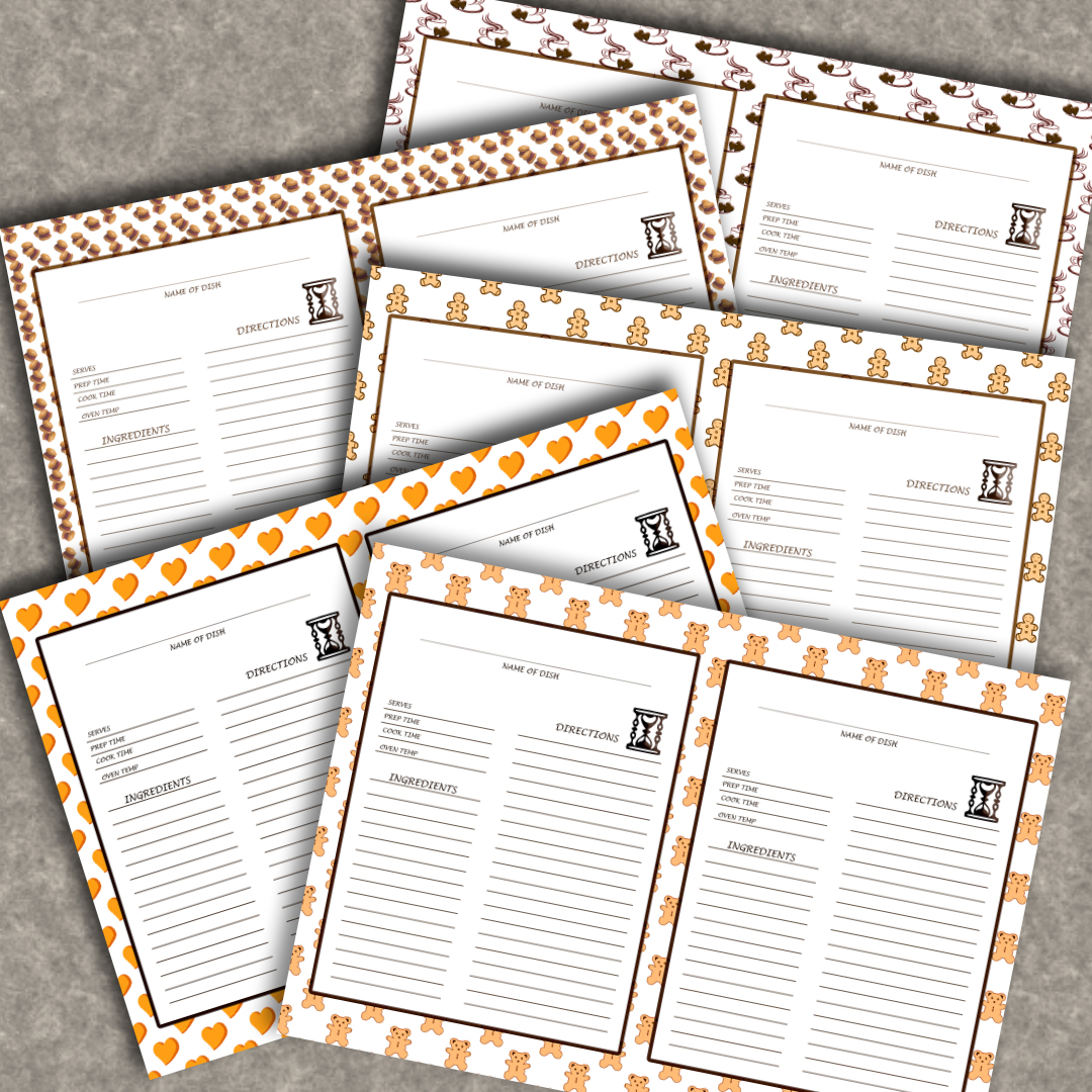 Digital colorful kitchen recipe card template | Inspire Uplift