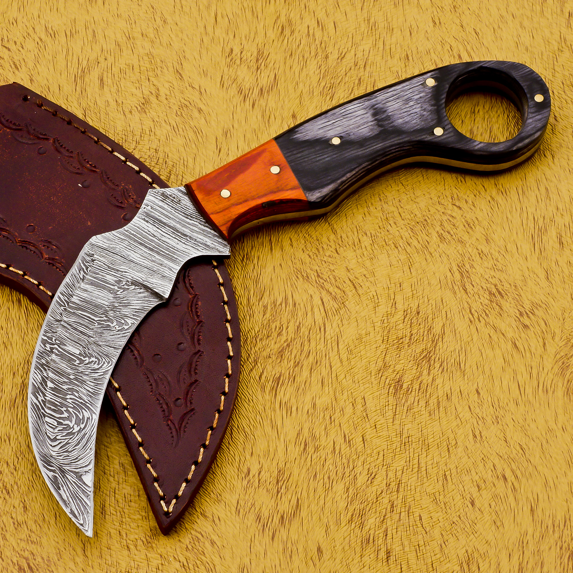 CUSTOM HAND MADE DAMASCUS STEEL FULL TANG KARAMBIT KNIFE HAR | Inspire ...