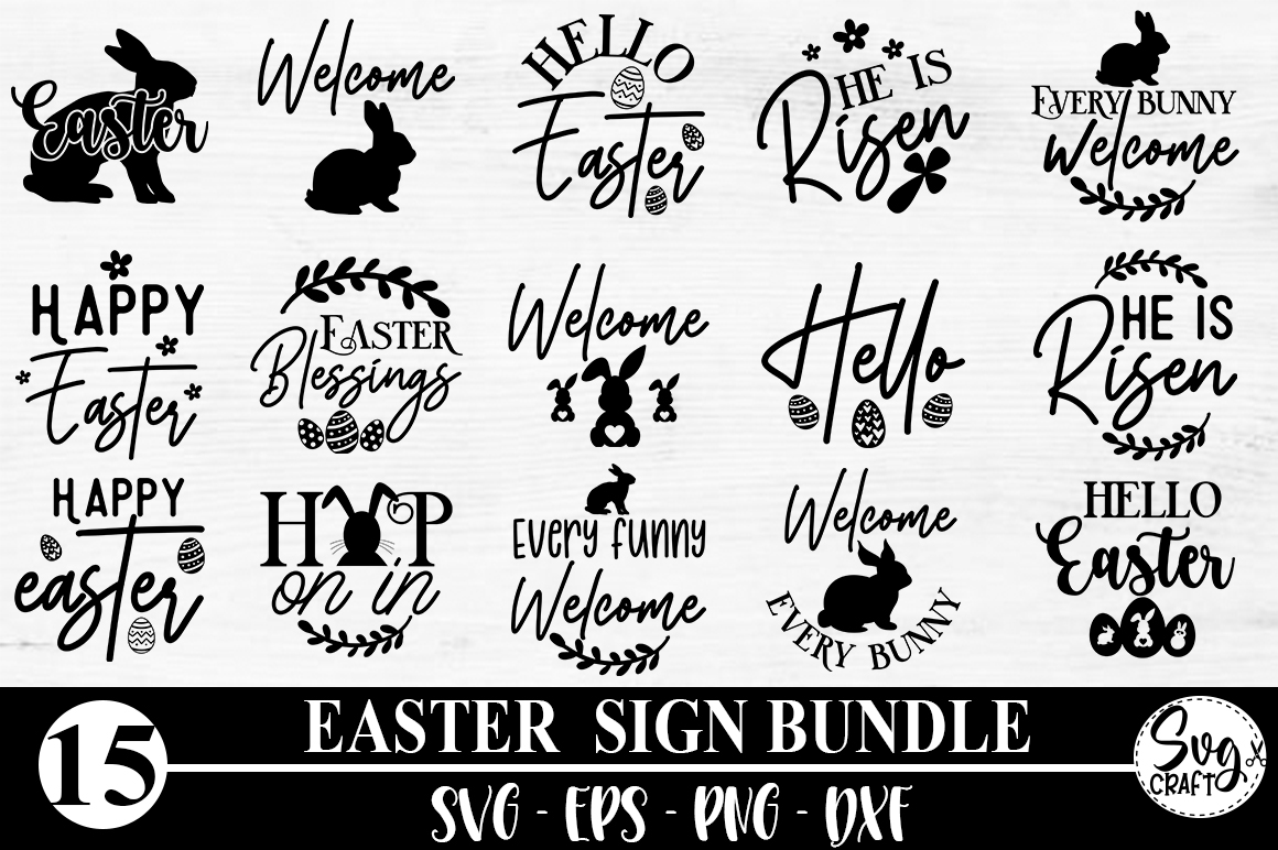 Easter Round Door Sign SVG Bundle, Easter Sign Svg Bundle | Inspire Uplift