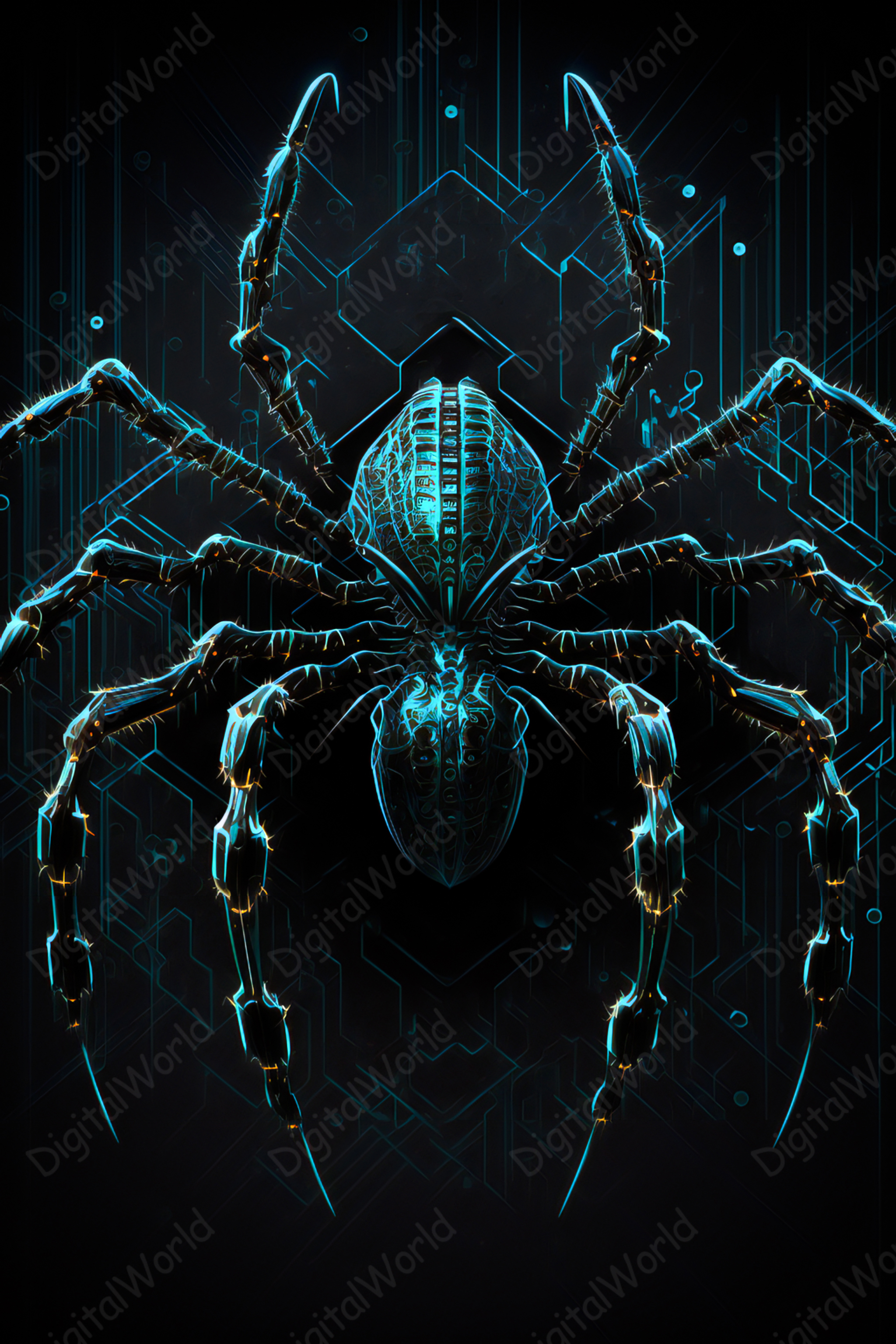 Art Illustration, Spider in the Web, Cyber Security Style, J | Inspire ...
