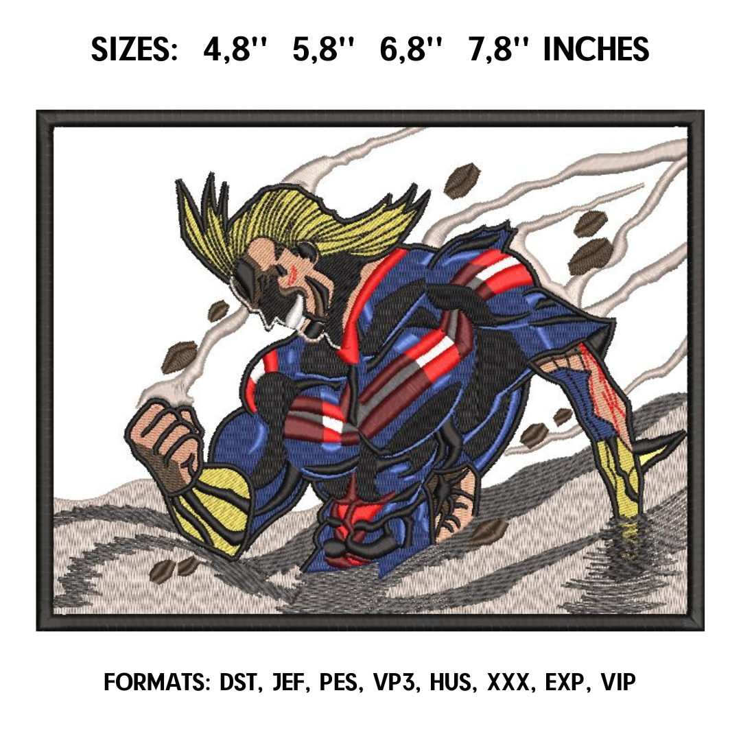 All Might Embroidery Design File / My Hero Academia Anime Em | Inspire ...