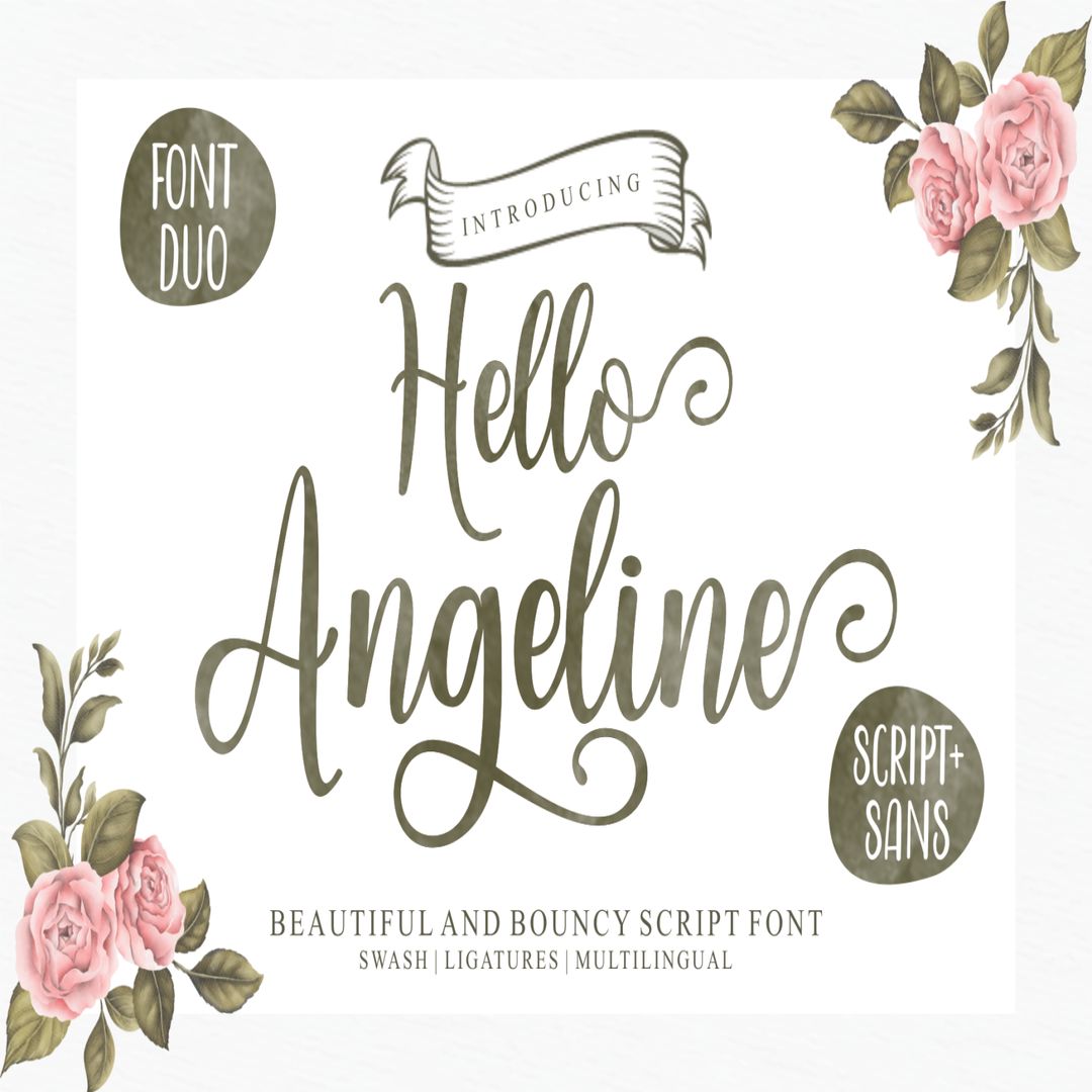 Hello Angeline Font Duo Trending Fonts - Digital Font | Inspire Uplift