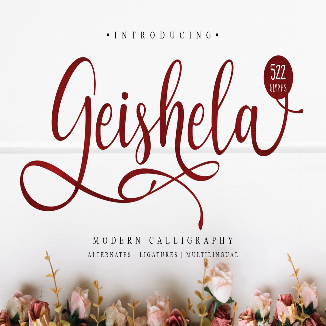 Geishela Script Trending Fonts - Digital Font | Inspire Uplift