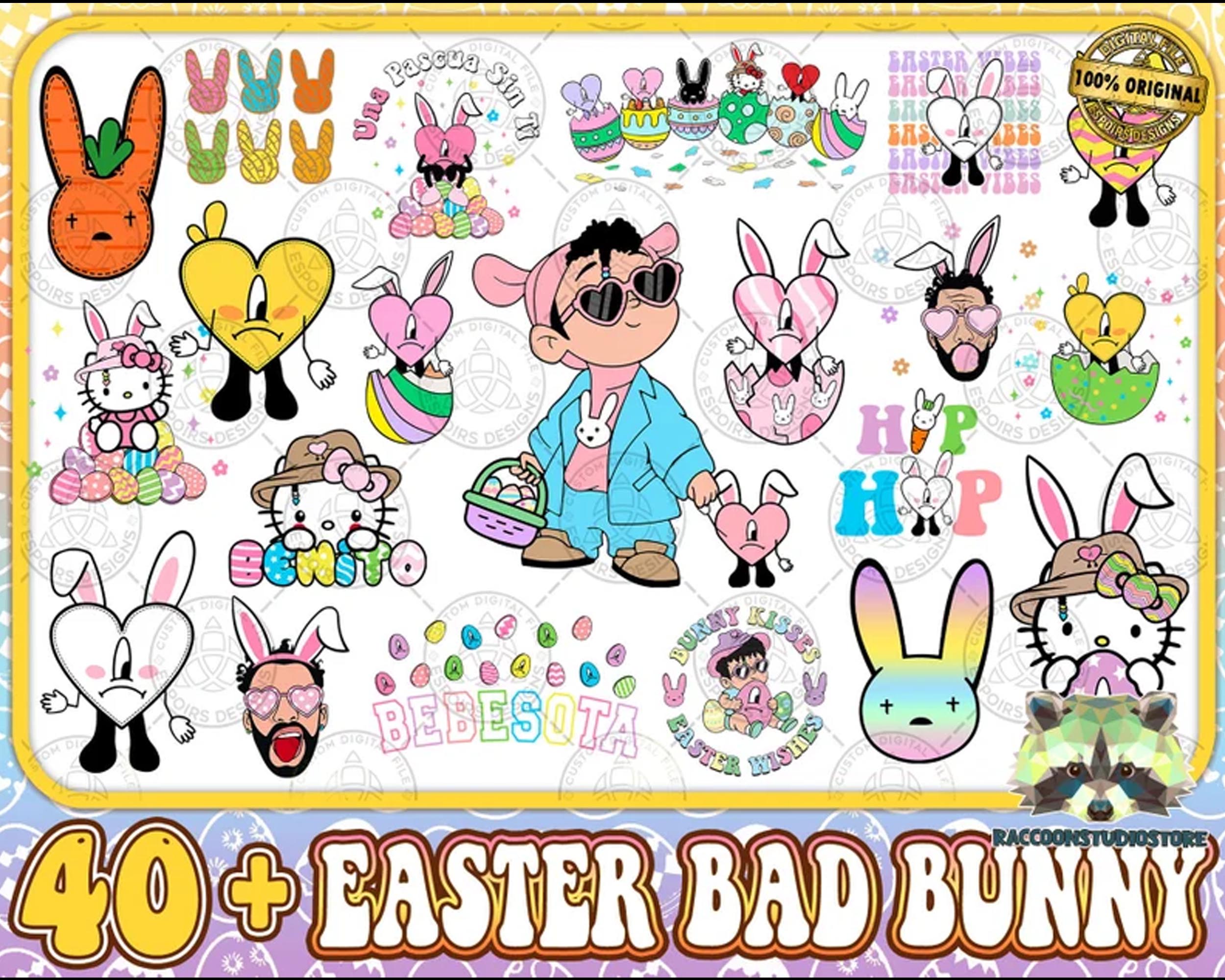 40 Easter Bad Bunny svg, Easter Sad Heart Png, Easter Png, | Inspire Uplift