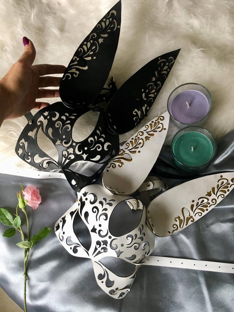 genuine leather mask, rabbit mask, play mask, bdsm mask, lea - Inspire ...
