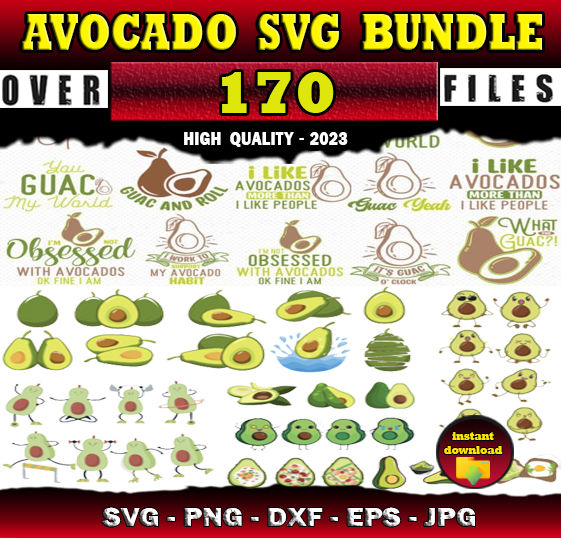 170 Avocado SVG Avocado Clipart - SVG, PNG, DXF, EPS, PDF Fi | Inspire ...