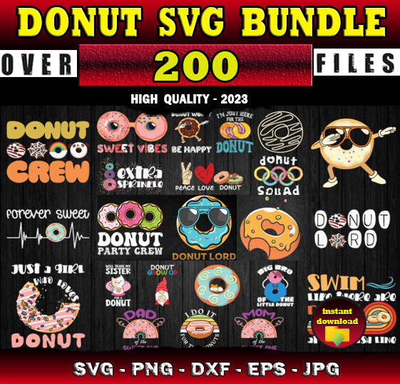 200 Donut SVG Donut Clipart Donut Png - SVG, PNG, DXF, EPS, | Inspire ...