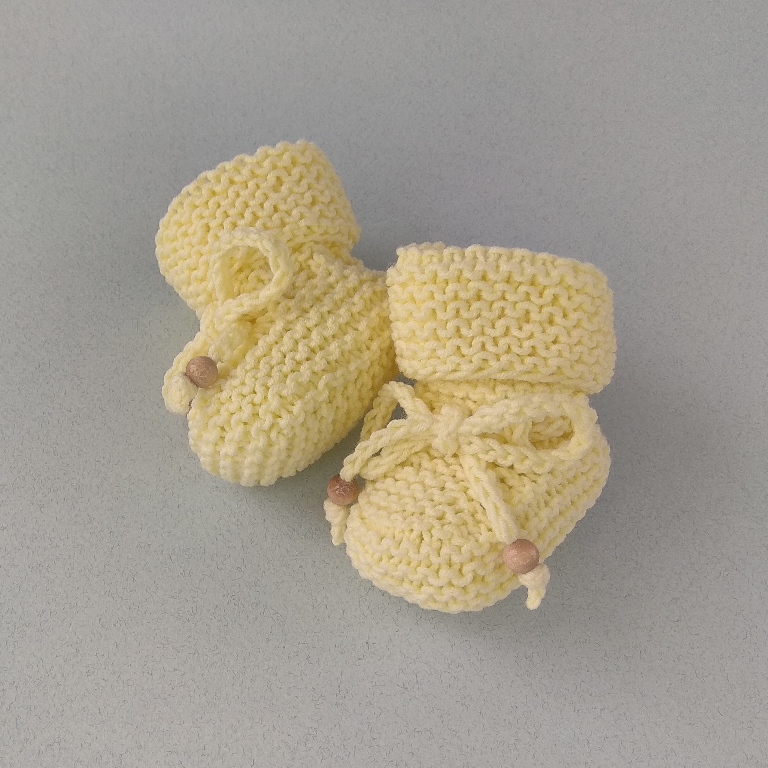 Yellow knitted baby booties, Cute newborn shoes, Cotton new | Inspire ...