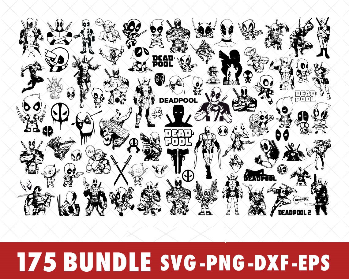 Deadpool Marvel SVG Bundle Files for Cricut, Silhouette, Dea | Inspire ...