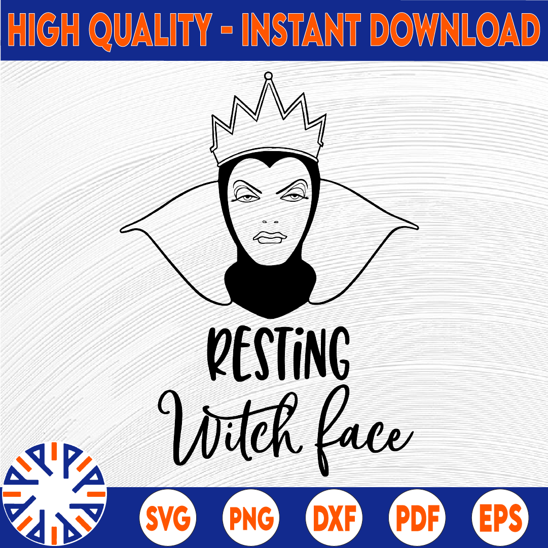 Resting witch face svg, Disney villain svg, Evil queen svg, | Inspire ...