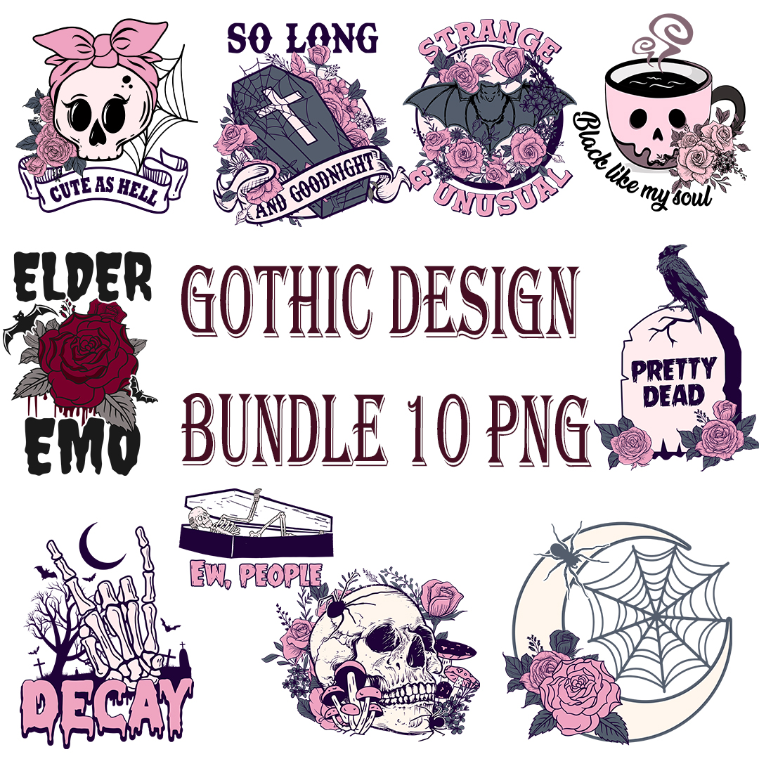 Gothic Design Bundle 10 PNG | Inspire Uplift