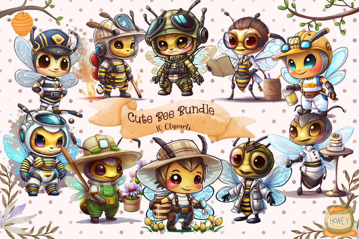 cute bees clipart - Inspire Uplift