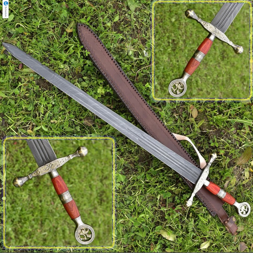 Carolingian Resurgence Damascus Sword, Pointed Triangle Bras | Inspire ...