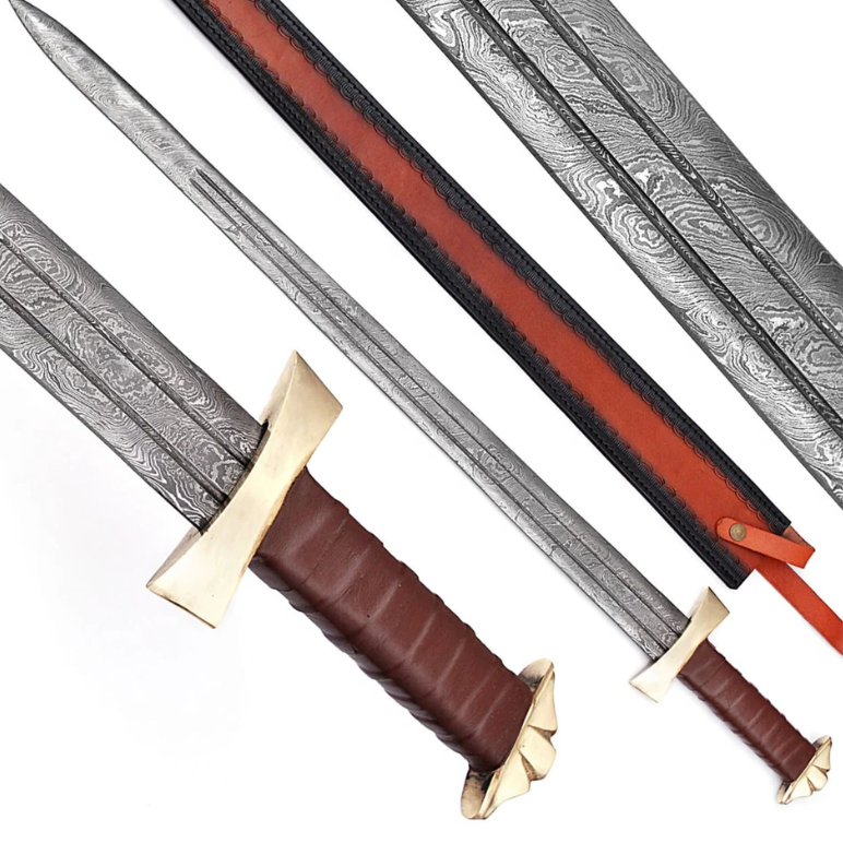 Damascus sword, viking battle ready sword hunting, damascus | Inspire ...