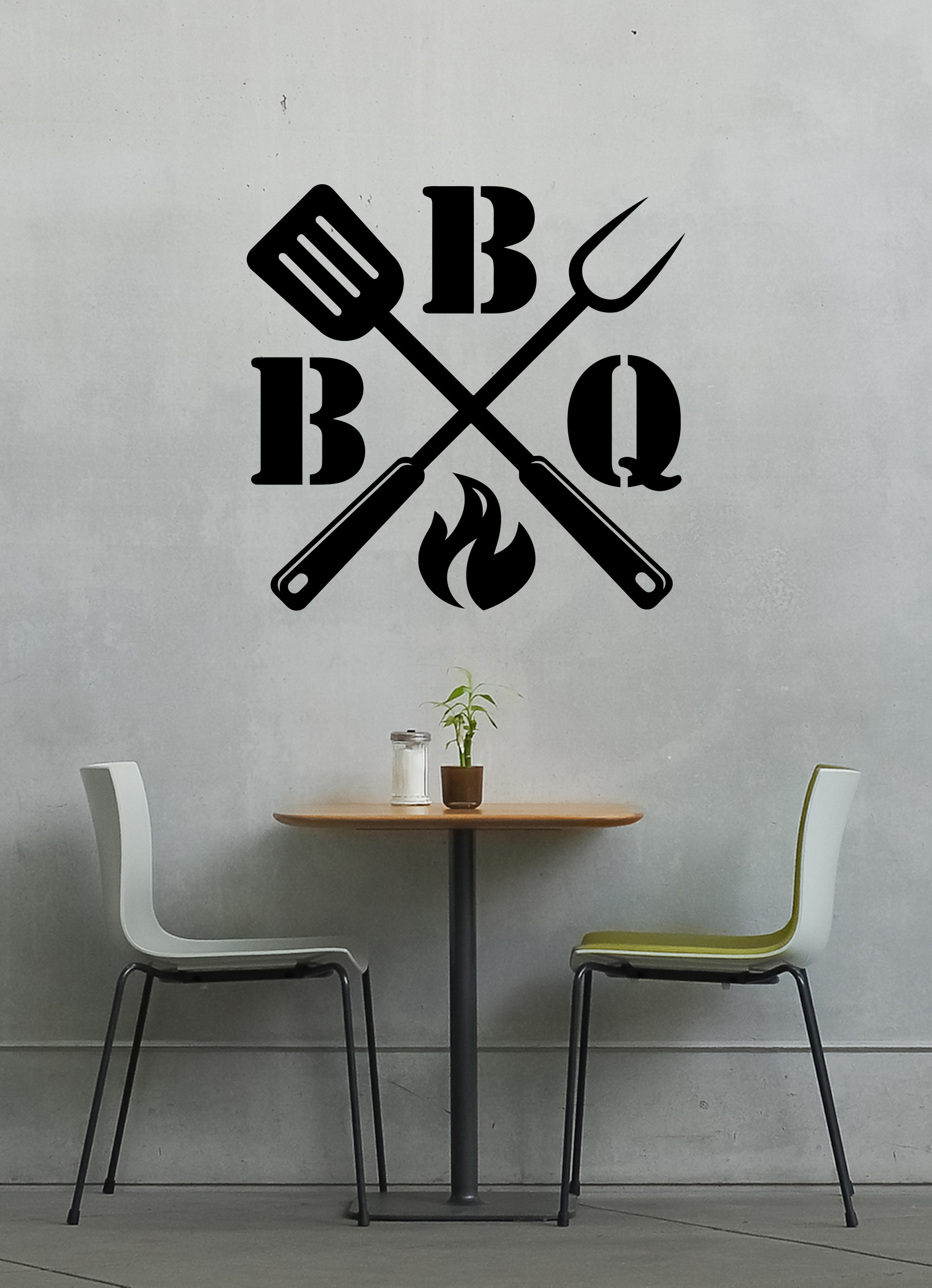 BBQ Sticker, Barbeque, Wall Sticker Vinyl Decal Mural Art De - Inspire ...
