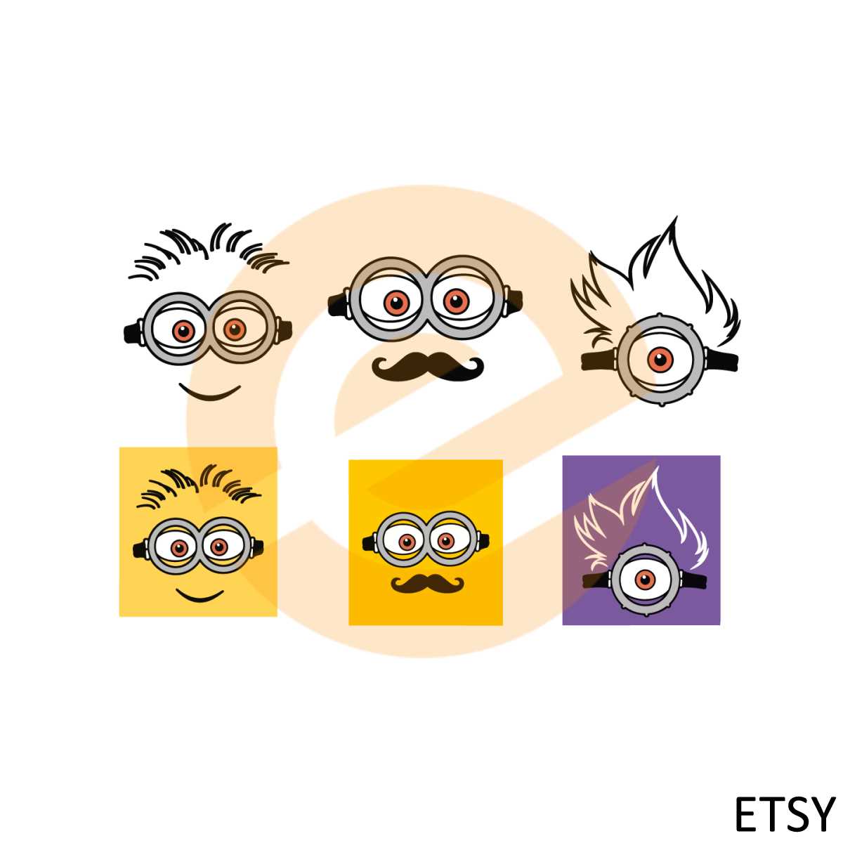 Minions Face Bundle SVG Funny Minion Cartoon File For Cricut | Inspire ...