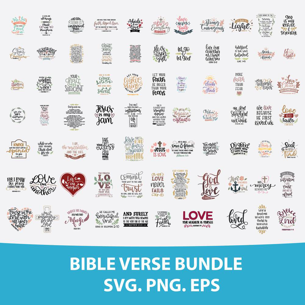Bible Verse Bundle Svg, Bible Verse Svg, Christmas Quotes Sv | Inspire ...