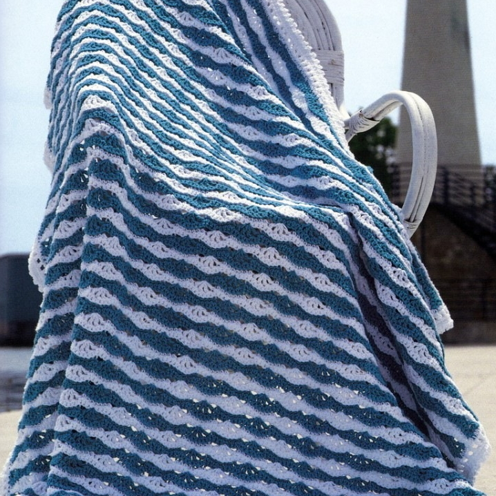 Wavy Shells Afghan Vintage Crochet Pattern 199 | Inspire Uplift