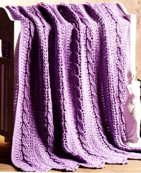 Double Cable Afghan Vintage Crochet Pattern 218 | Inspire Uplift