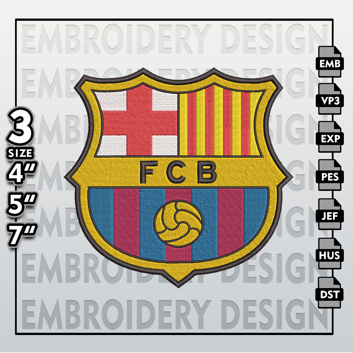 FC Barcelona Embroidery Designs, Barcelona logo Embroidery F | Inspire ...