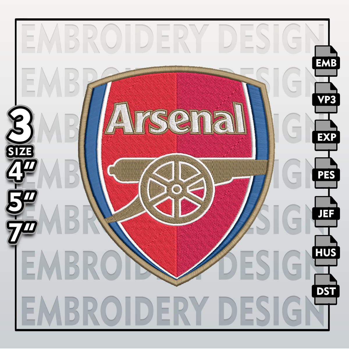 Arsenal FC Embroidery Designs, Arsenal FC logo Embroidery Fi | Inspire ...