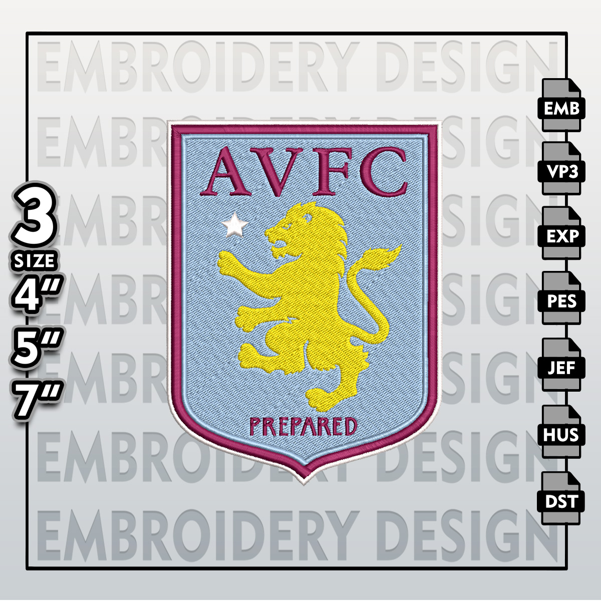 Aston Villa FC Embroidery Designs, Aston Villa FC logo Embro | Inspire ...