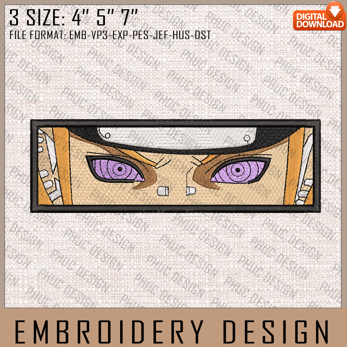 Pain Embroidery Files, Naruto, Anime Inspired Embroidery Des | Inspire ...