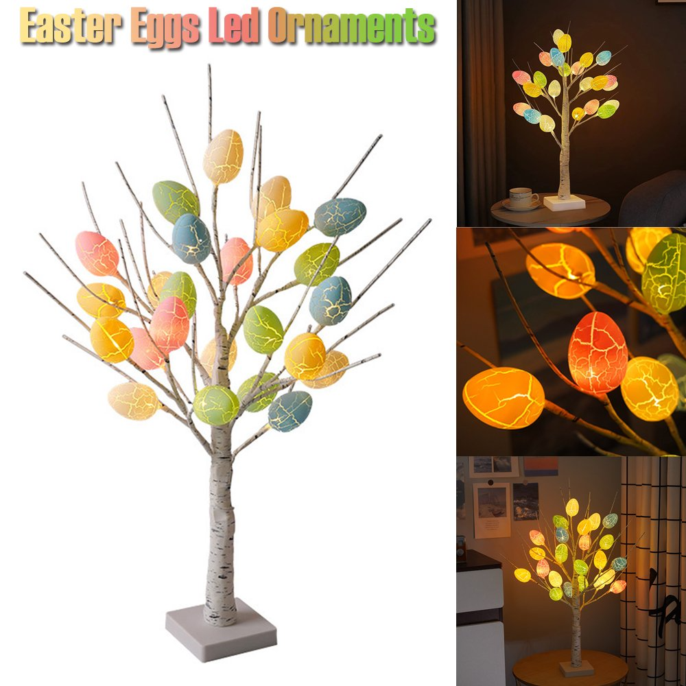 Easter Decoration 60cm Birch Tree Home Easter Egg LED Light | Inspire ...