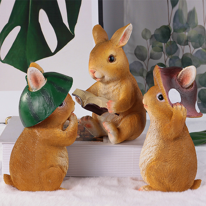 Outdoor Garden Easter Reading Rabbit Gardening Animals - Inspire Uplift