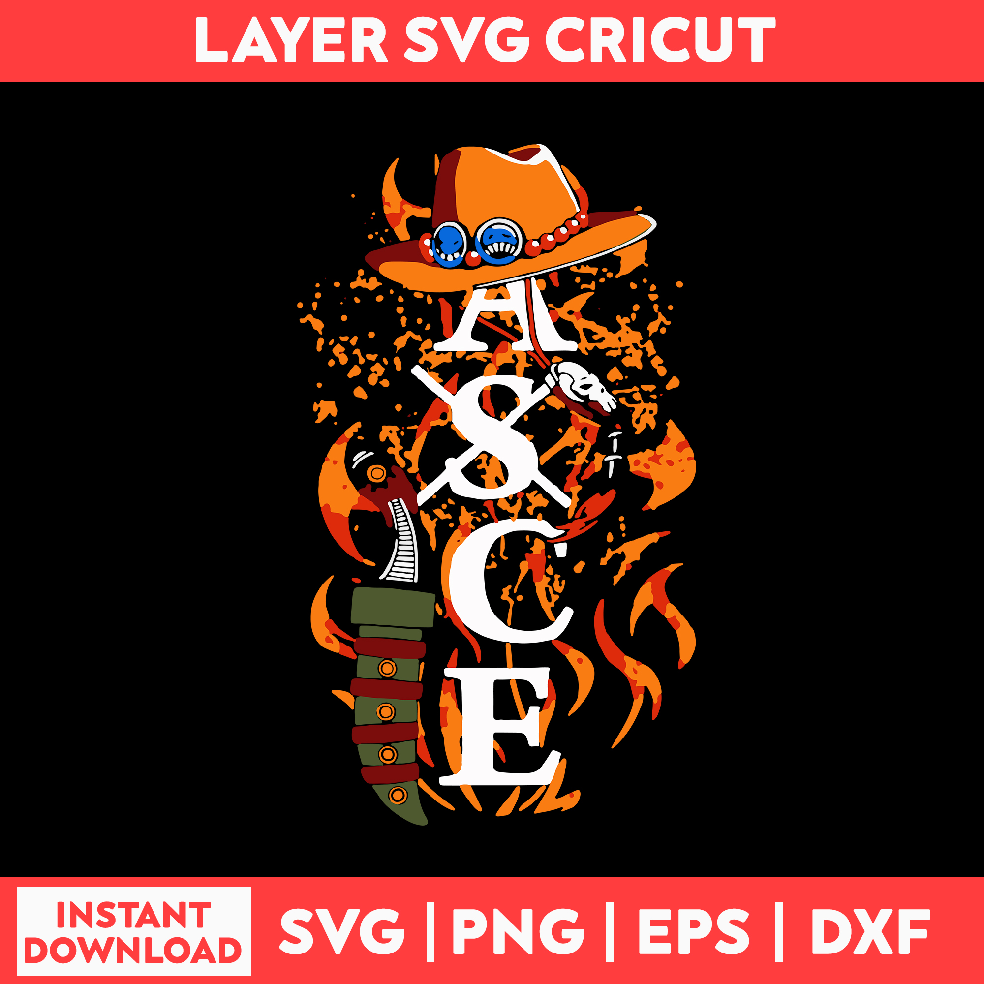 Portgas D. Ace Anime svg, cartoon svg, anime cricut svg, ani | Inspire ...