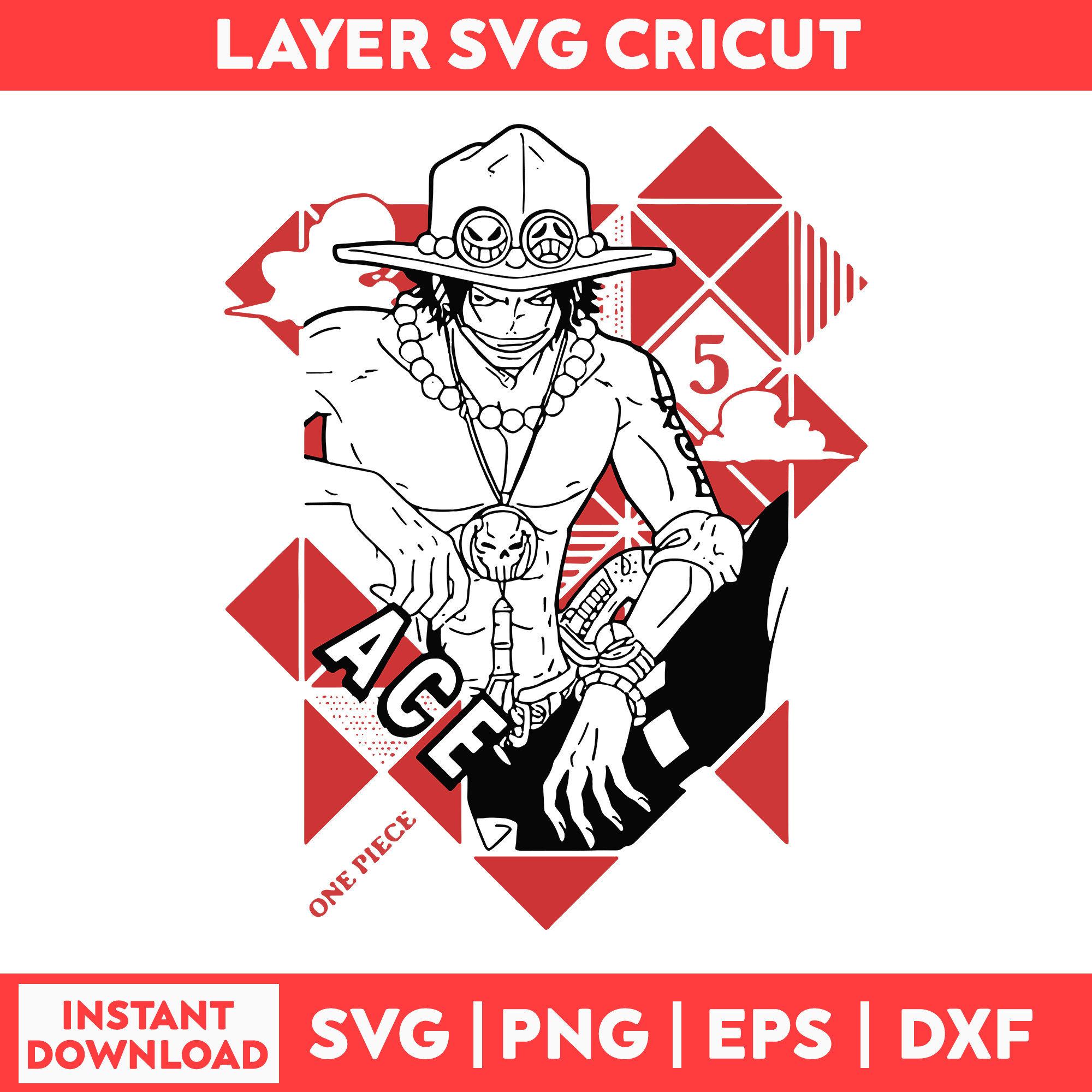 Portgas D. Ace Black Anime, cartoon svg, anime cricut svg, a | Inspire ...