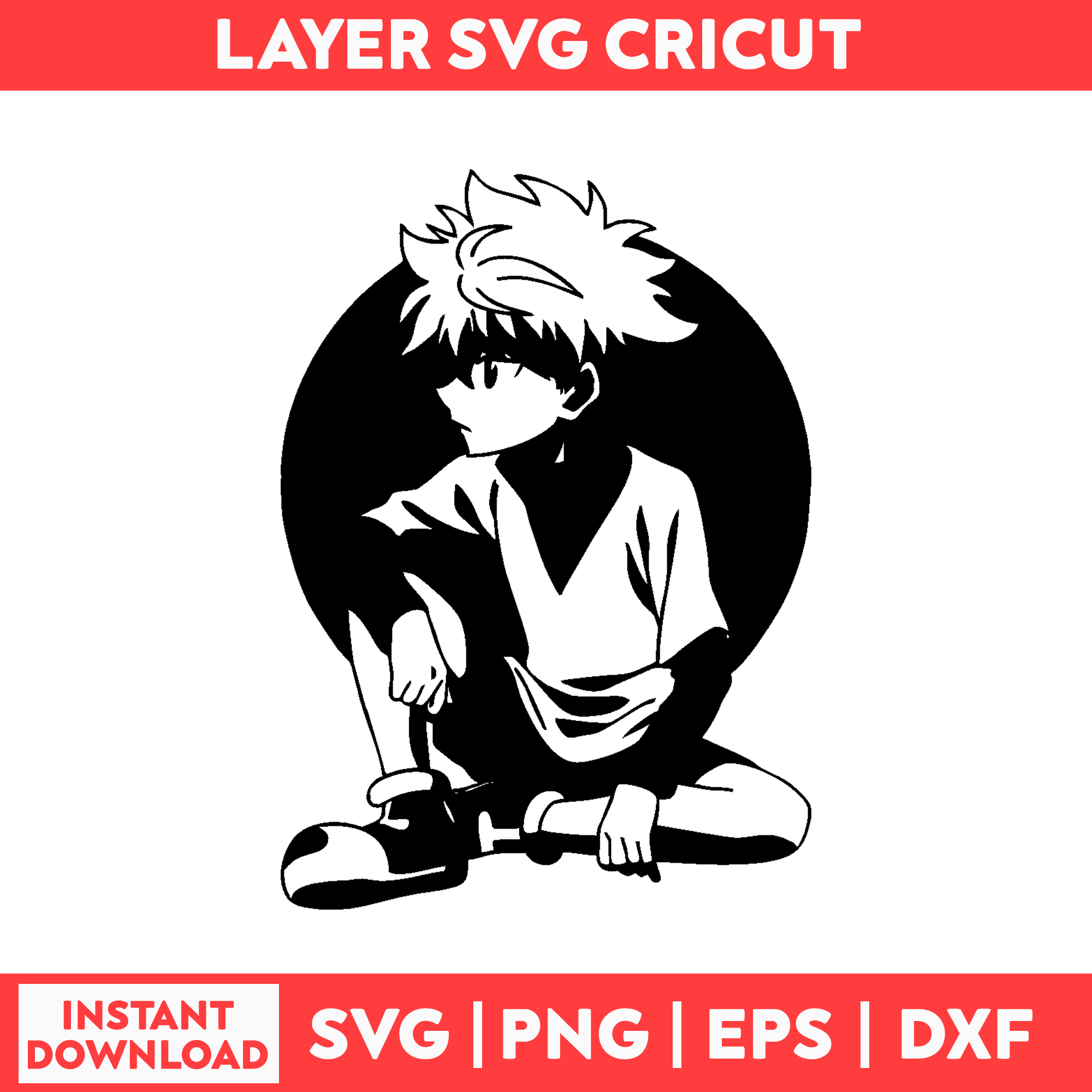 Zoldyck Killua svg, cartoon svg, anime cricut svg, anime sil - Inspire ...