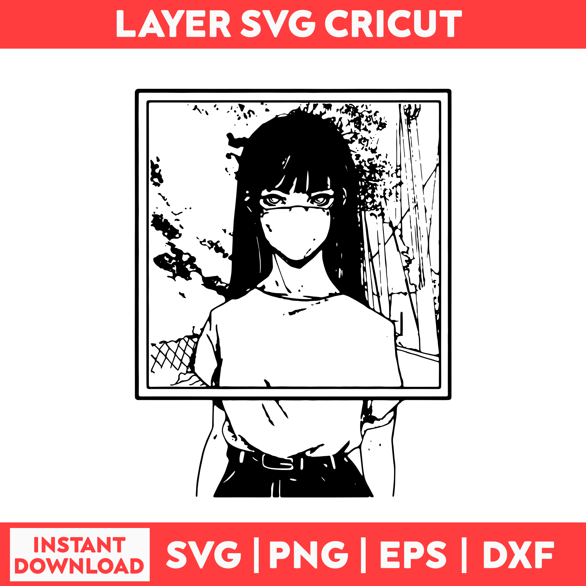 Akiko Anime svg, cartoon svg, anime cricut svg, anime silhou | Inspire ...