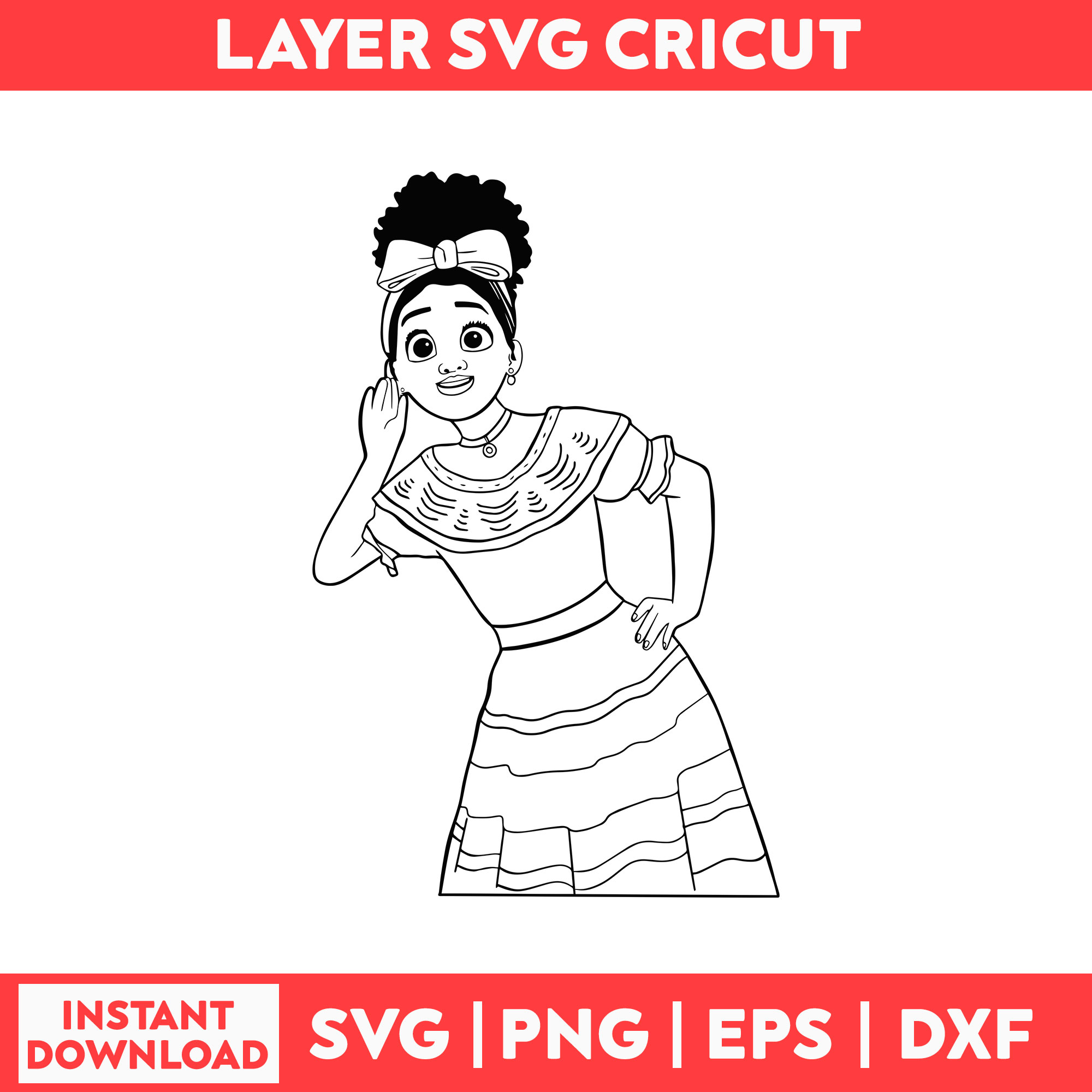 Dolores Madriga Coloring Encanto Svg, Disney Encanto svg, En | Inspire ...