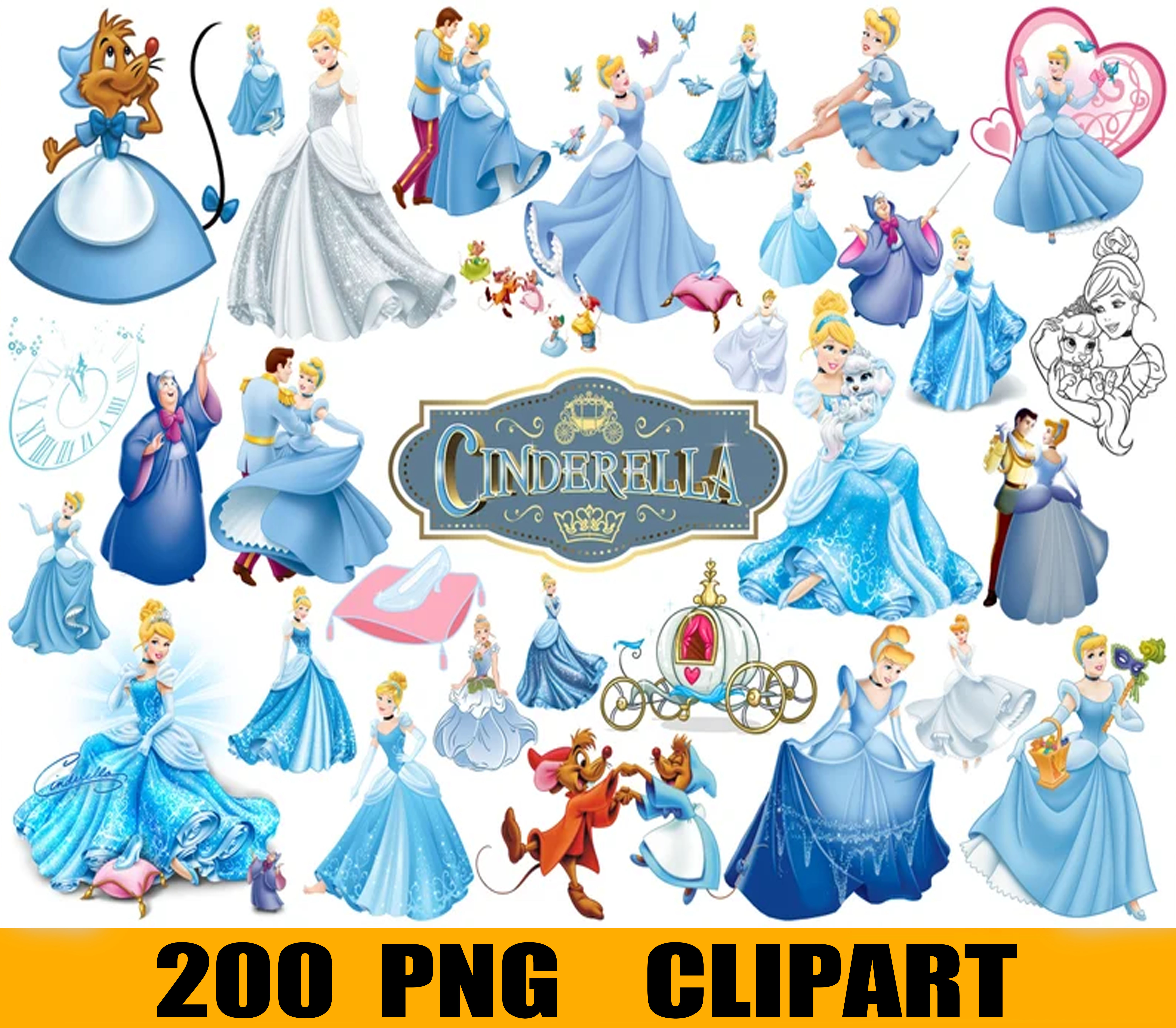 200 Cinderella Digital Clipart PNG, Castle Printable Png, Pr | Inspire Uplift