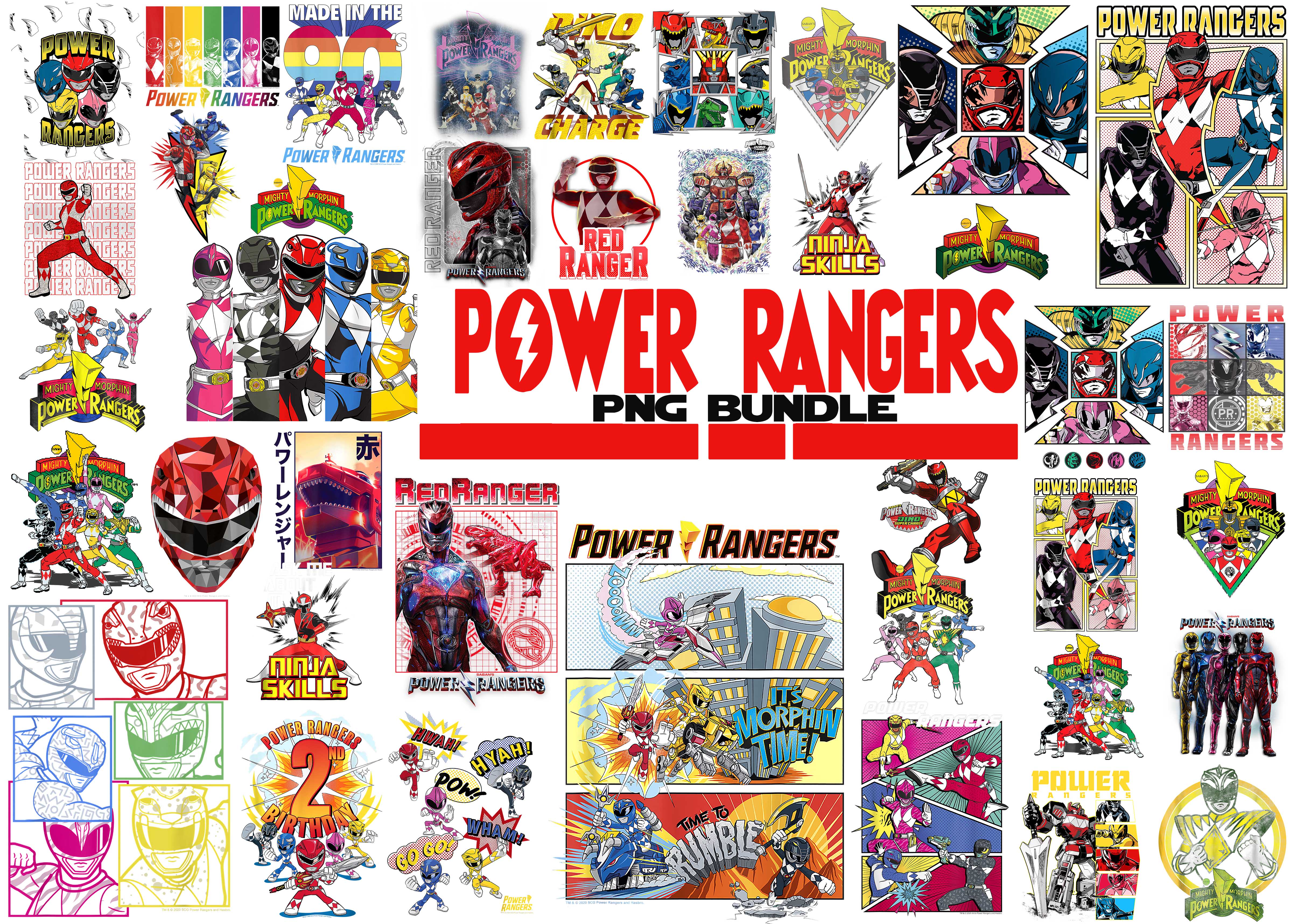 Power Rangers png Bundle , 36 desgin power rangers , Printab | Inspire ...