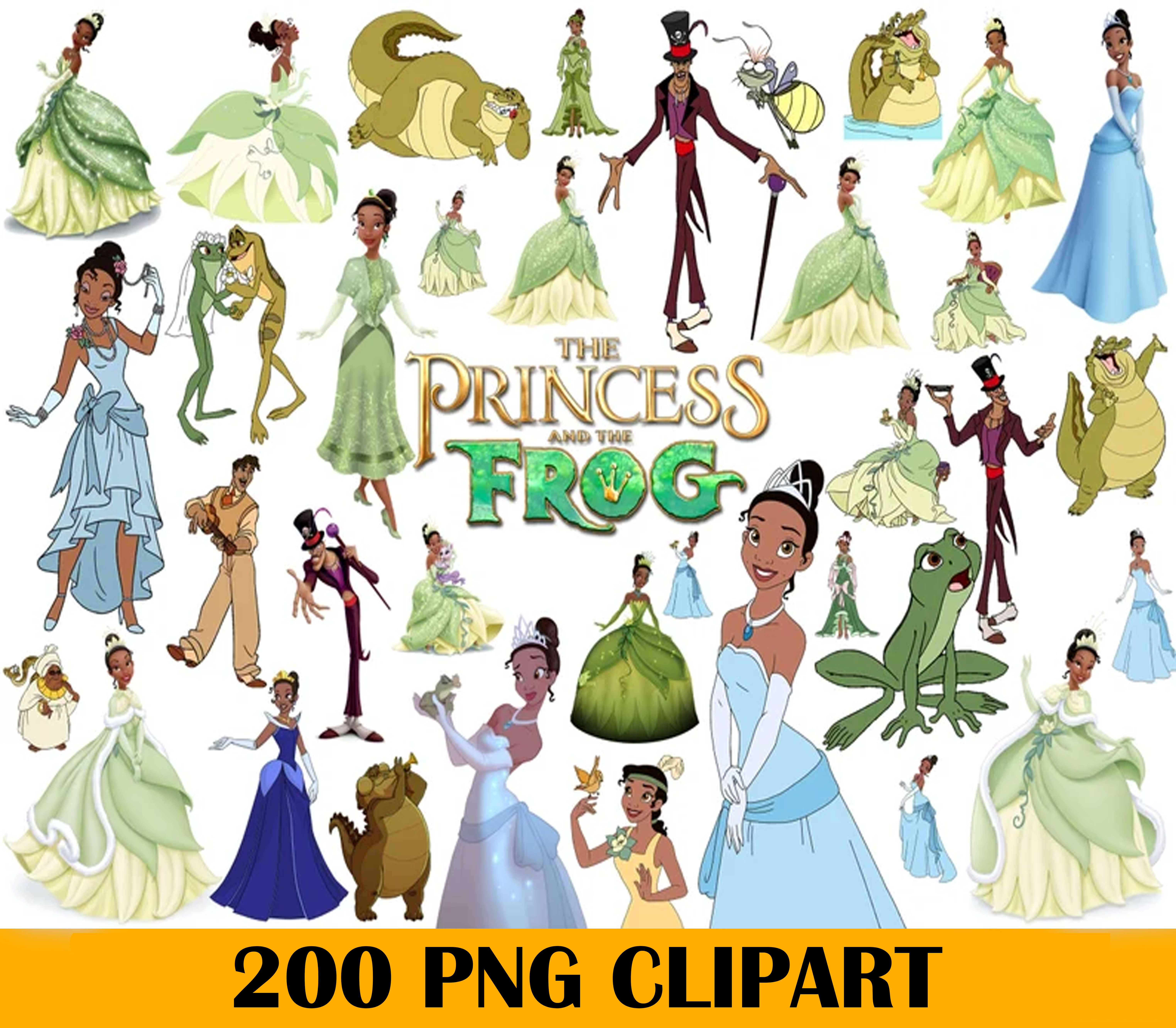 200 Digital Tiana, Princess and the Frog PNG Clipart, Prince | Inspire Uplift