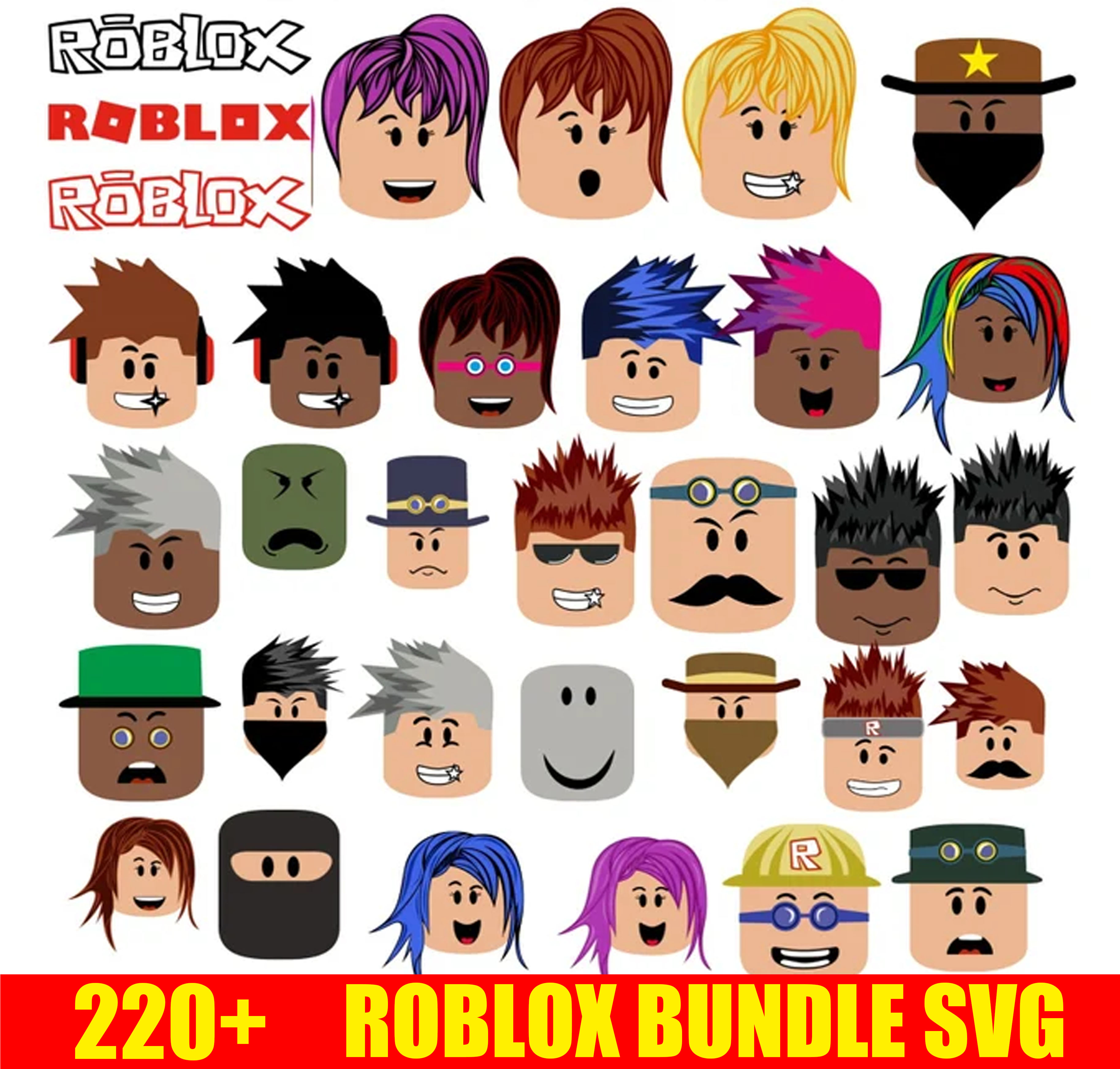 Roblox svg, eps, dxf, pdf, png bundle for print and cricut | Inspire Uplift