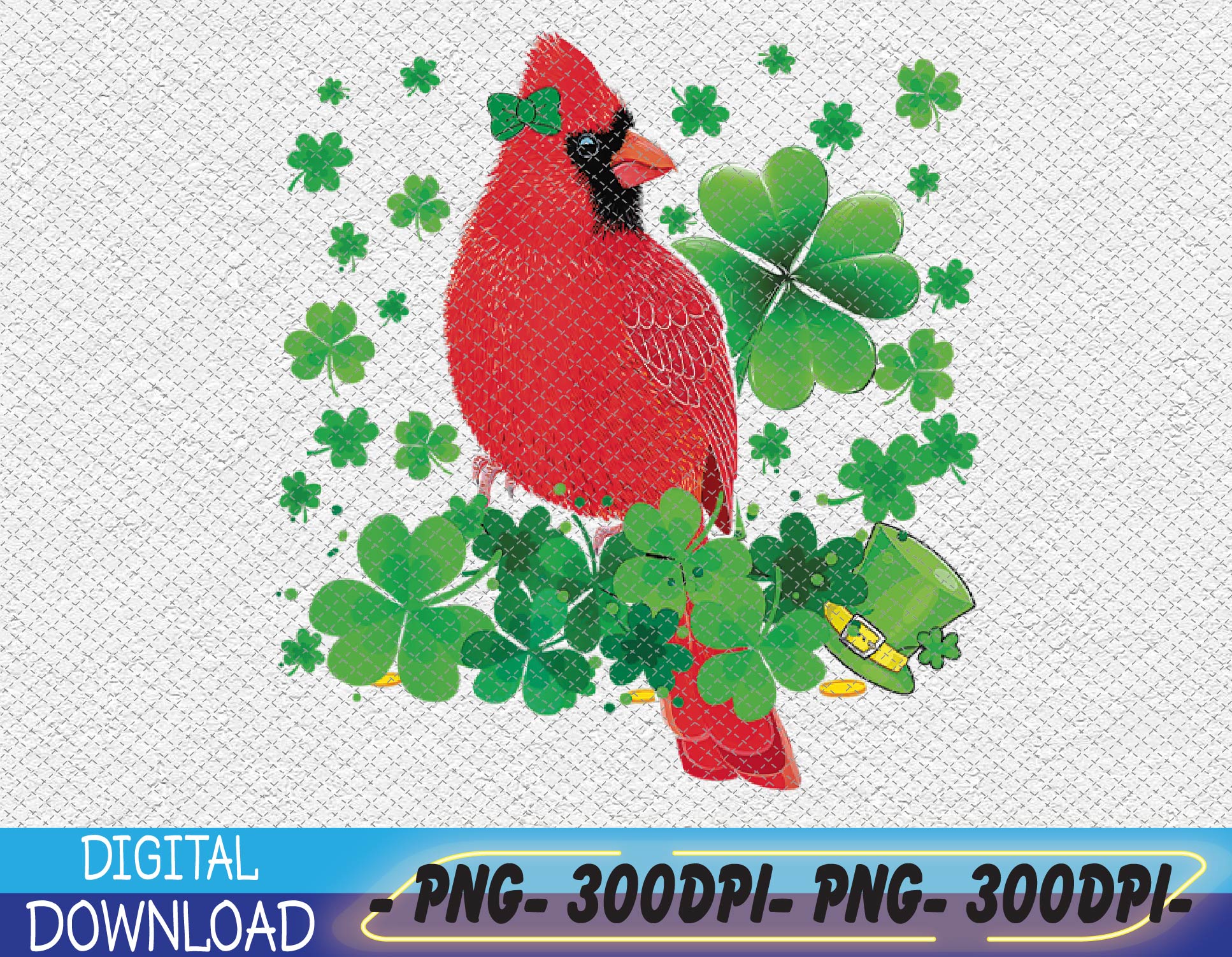 Happy St Patrick's Day Cardinal Bird With Shamrocks Lover PN - Inspire ...