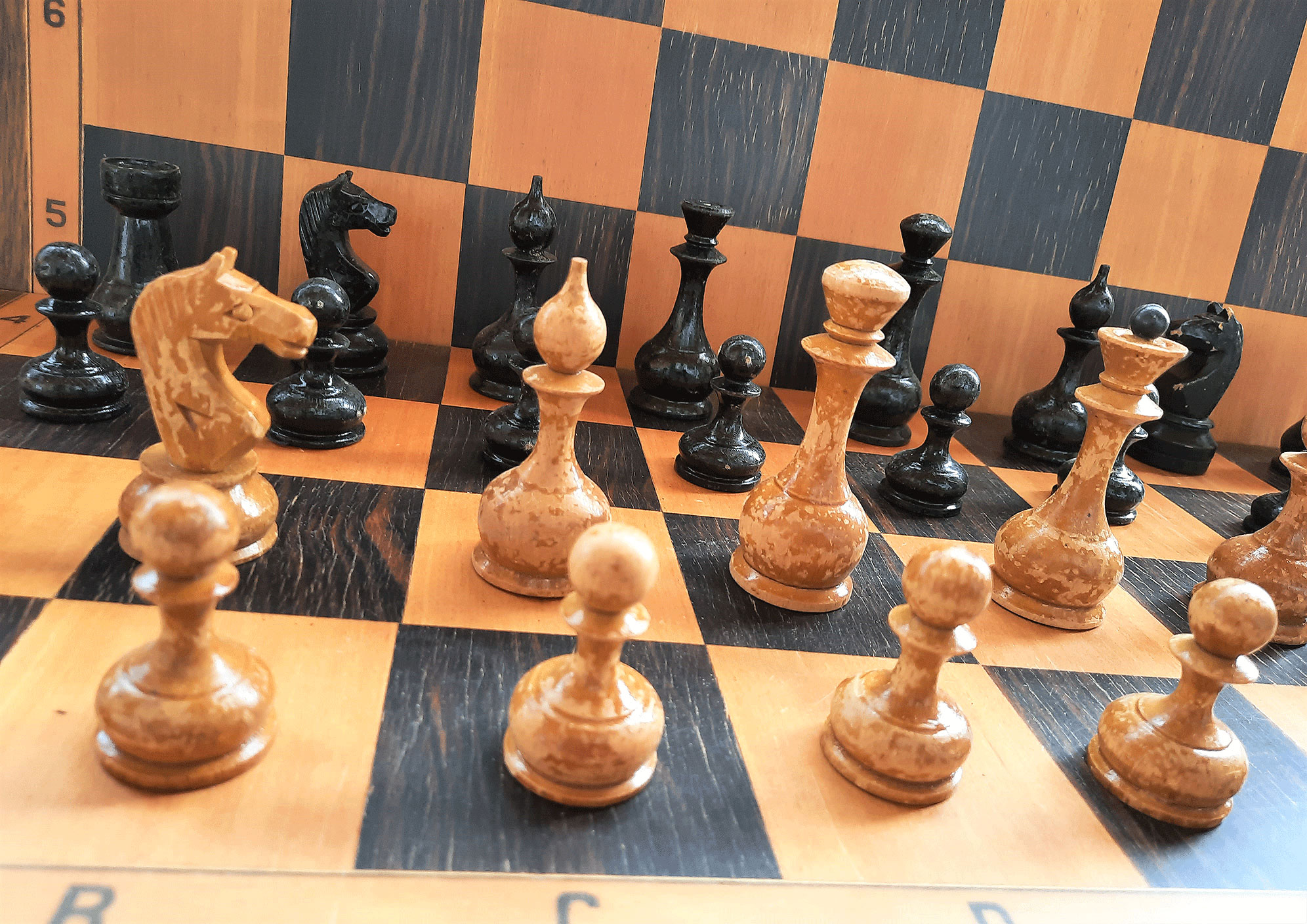 Old Russian wooden chess pieces 1960s - Soviet chessmen set | Inspire ...