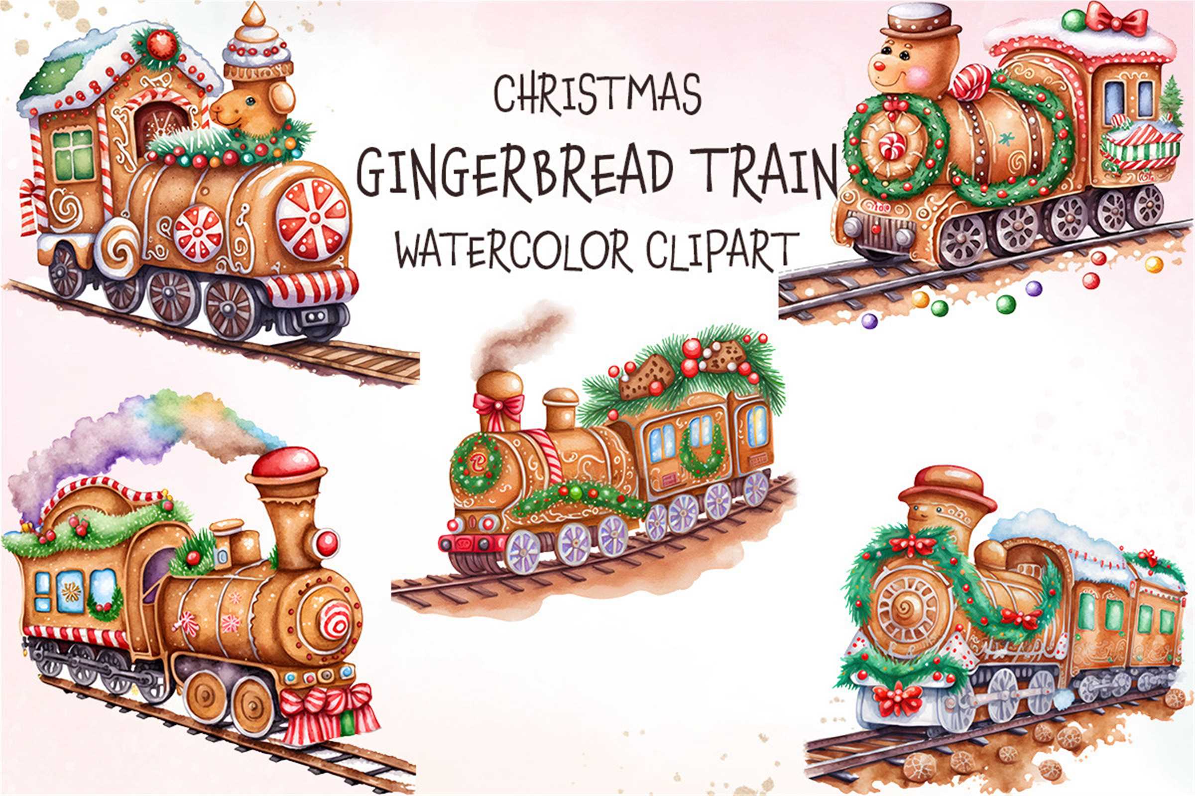 05 PNG Files Of Christmas Gingerbread Train PNG Merry Christ - Inspire ...