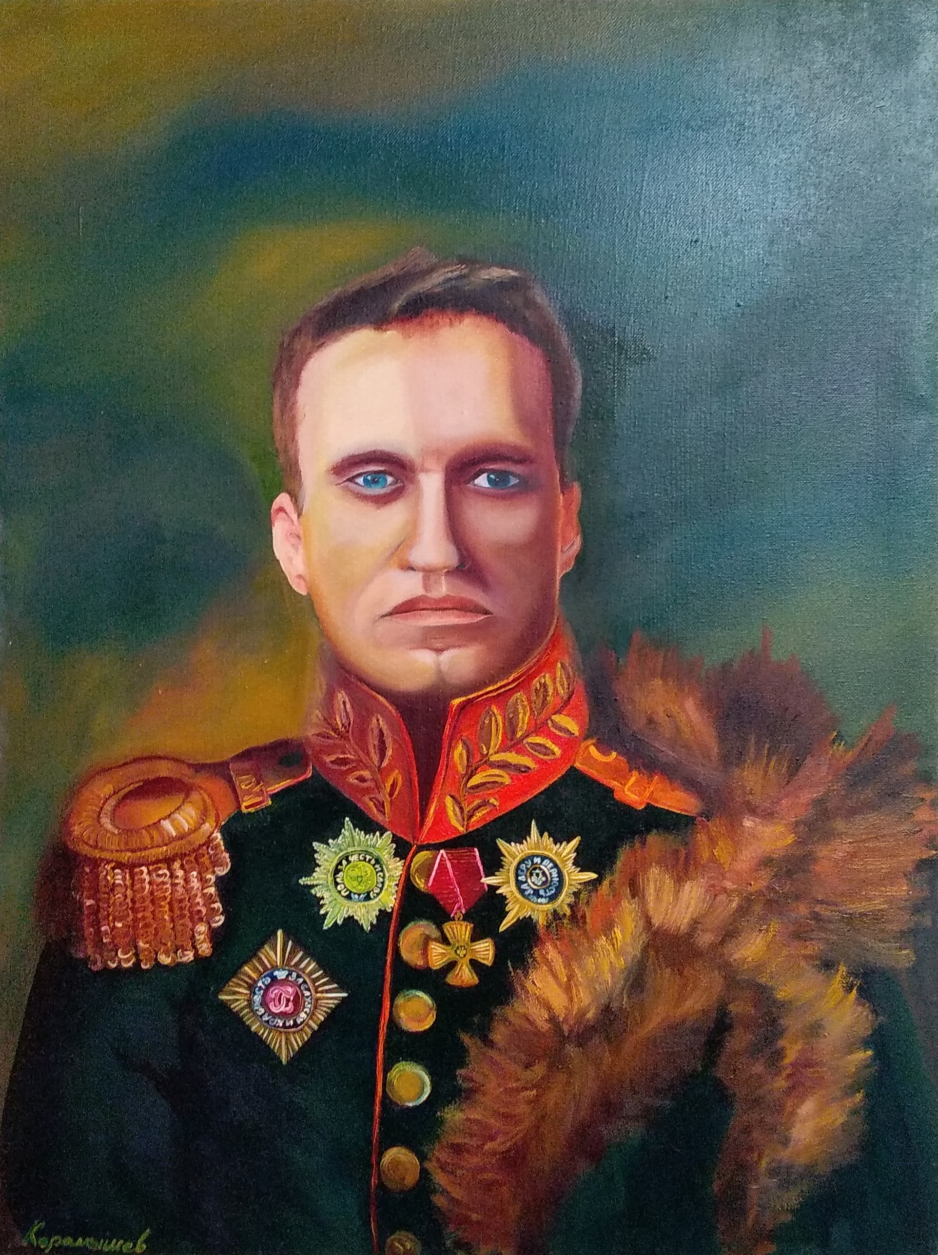 Portrait of a man painting Alexei Navalny Artwork 23*31 inch | Inspire ...
