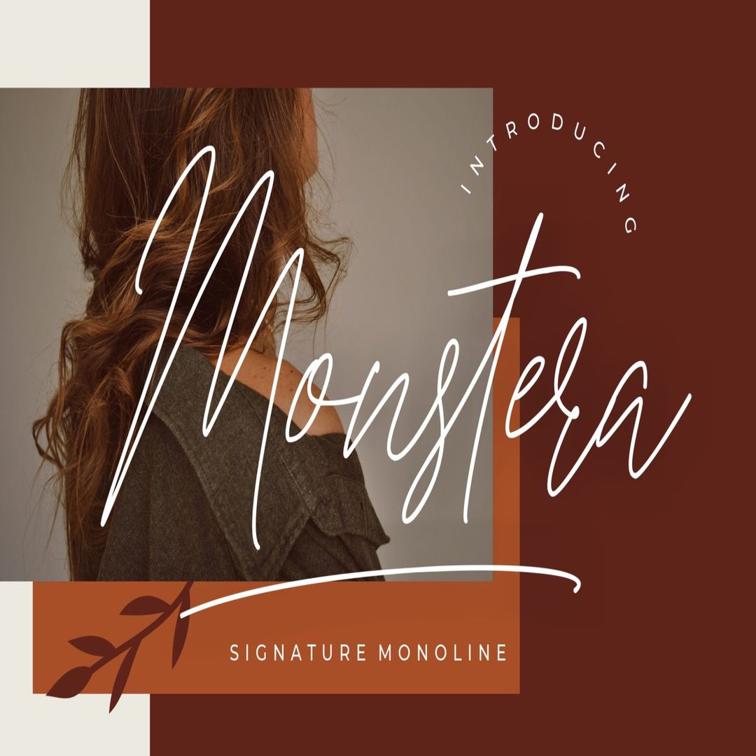 Monstera Signature Monoline Trending Fonts - Digital Font | Inspire Uplift