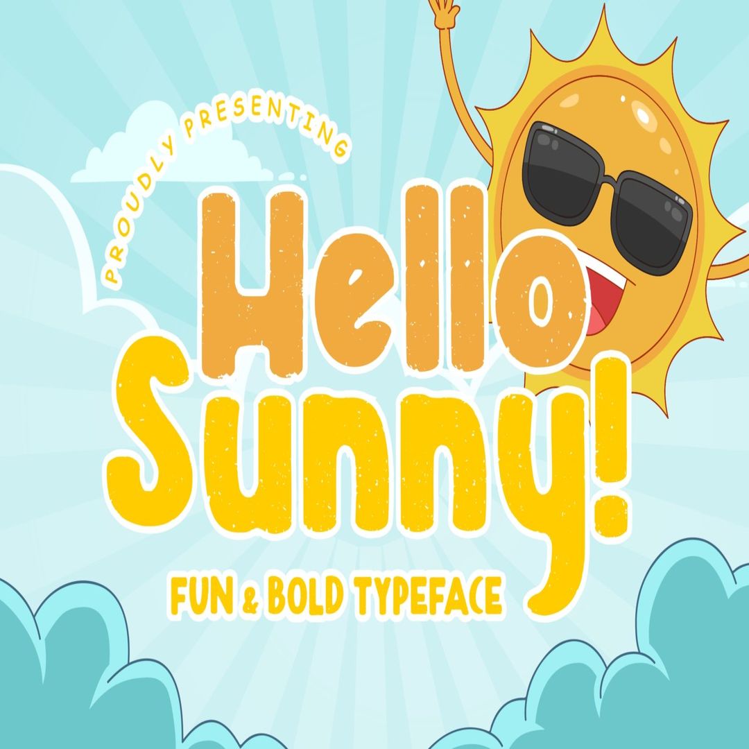Hello Sunny Fun & Bold Typeface Trending Fonts - Digital Fon | Inspire ...