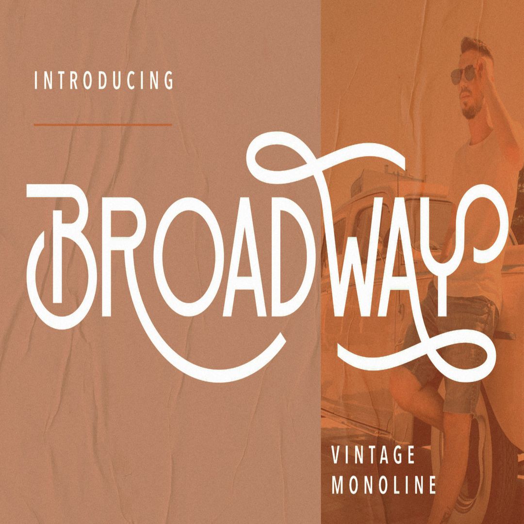 Broadway Vintage Monoline Trending Fonts - Digital Font | Inspire Uplift